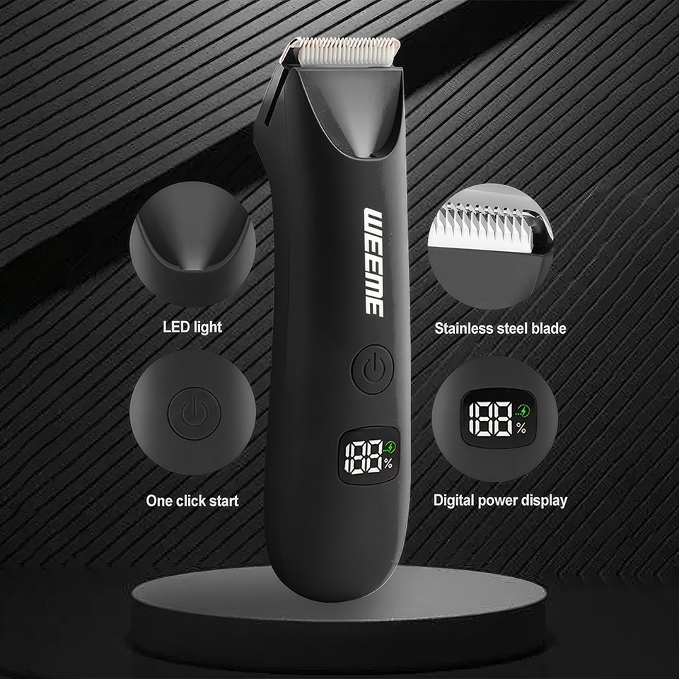 Electric Men Pubic Hair Trimmer Groin Body Hair Ball Shaver Clipper ...