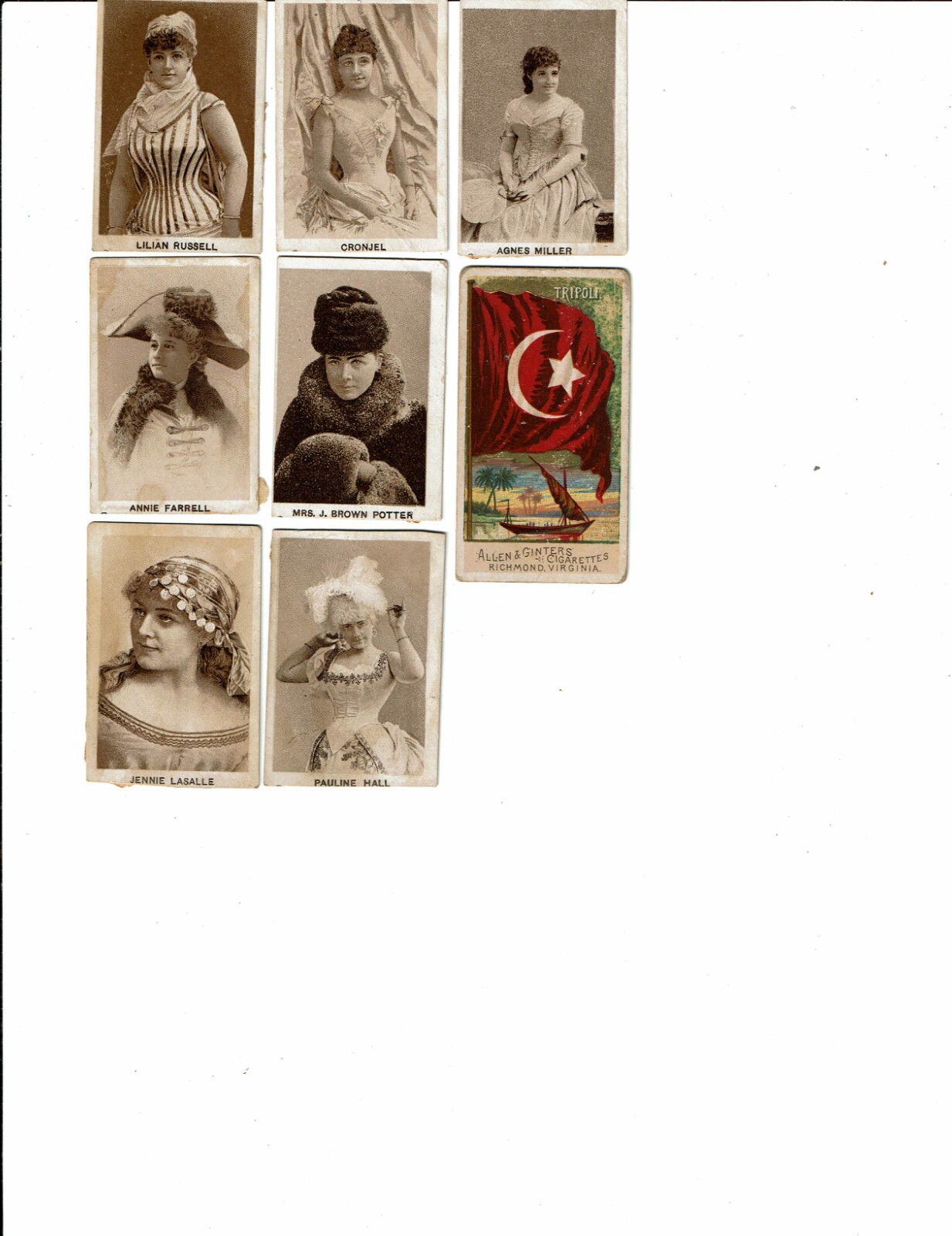 7 Real Photos, 1 Cigarette Card, Actresses, Lilian Russell! | eBay