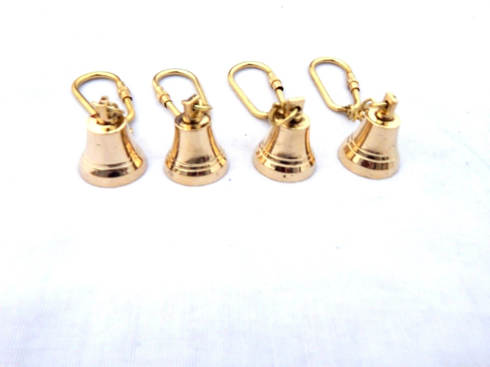 Lot Of 4 Nautical Brass Bell Key Chain Collectible Marine Nautical Key ...