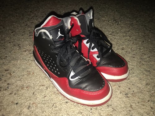 Air Jordan Flight SC-3 Black and Red Basketball Shoes - Toddler Size ...