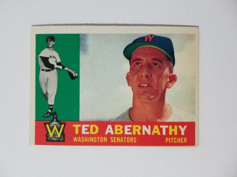 TED ABERNATHY 1960 TOPPS BASEBALL CARD #334 WASHINGTON SENATORS | eBay