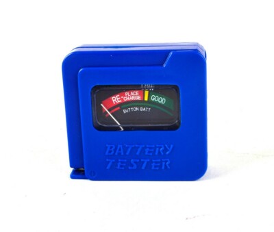 2X AA/AAA/C/D/9V/1.5V Universal Button Cell Battery Tester Checker Blue ...