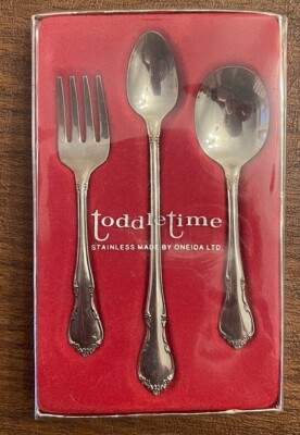 Oneida TODDLETIME Stainless 3 Piece Baby Set | eBay