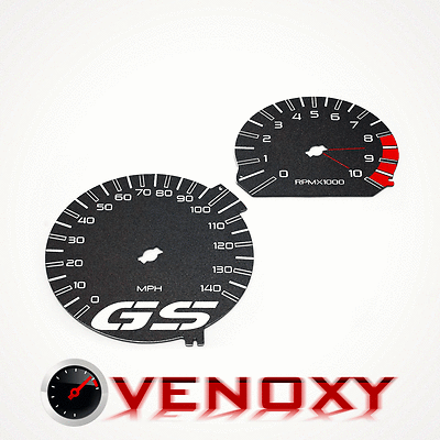BMW R1200 GS 2010-2012 MPH Replacement Instrument Cluster Black Gauge ...