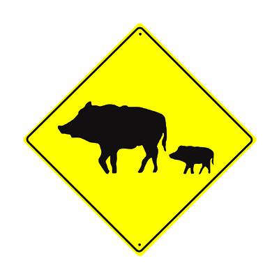 Wild Hog Zone Xing Diamond Sign Crossing Symbol Road Slow Aluminum ...