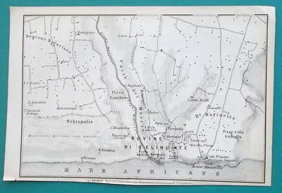 SICILY Selinunte Calatafimi & Environs Italy - 1883 MAP 4 x 6" (10 x 15 ...