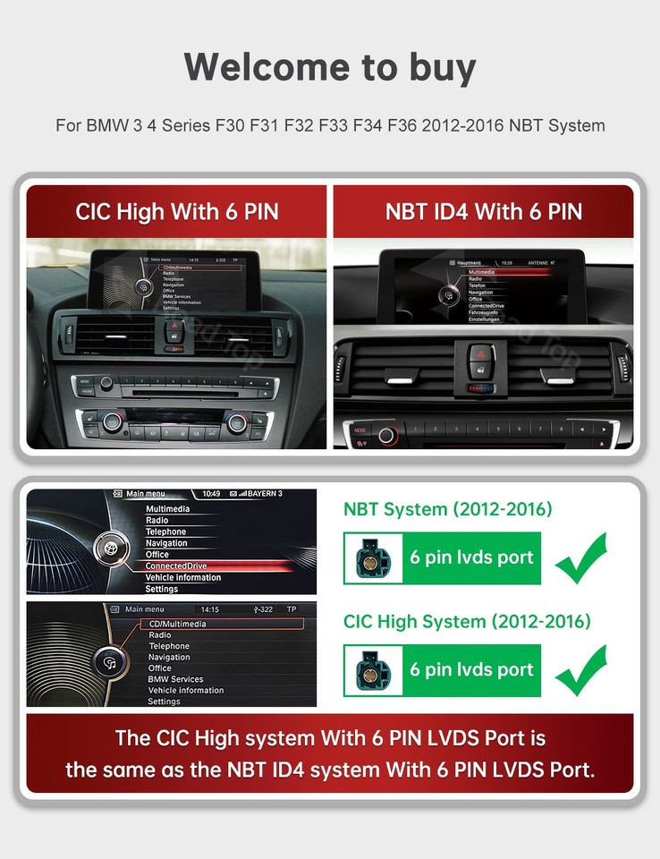 10.25"CarPlay Android Auto Car Multimedia Touch Screen For BMW F32/F33 ...