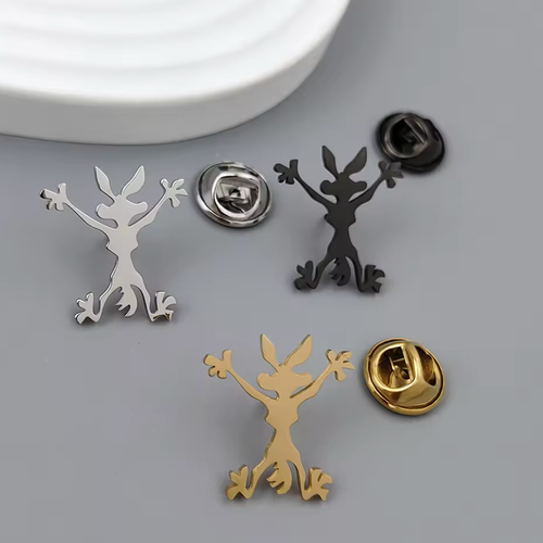 Looney Tunes Pin - Coyote Silhouette - Stainless Steel - 3 Colors | eBay