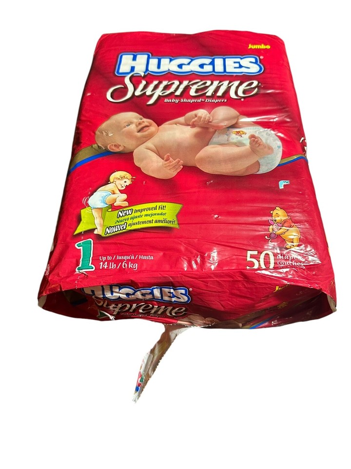 Vintage Y2K Huggies Supreme Diapers Winnie The Pooh Size 1 Jumbo Pack ...