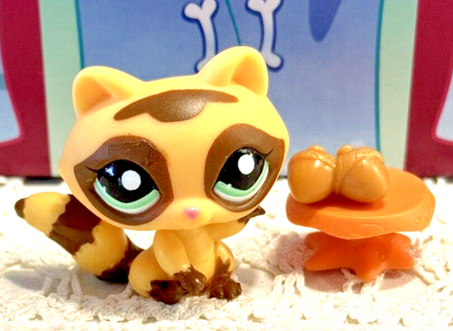 LITTLEST PET SHOP LPS AUTHENTIC YELLOW & BROWN RACCOON #1502 ...