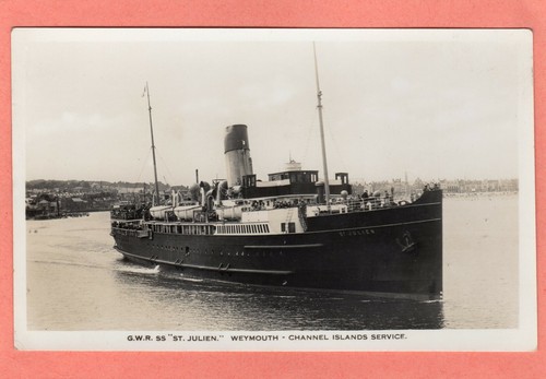 GWR SS St Julien Weymouth Channel Islands Service RP pc unused AH134 | eBay
