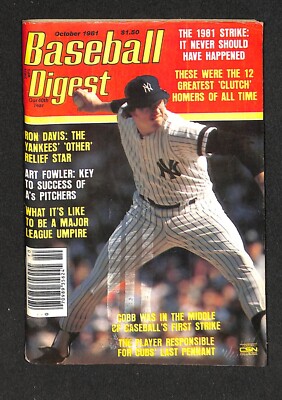 OCTOBER 1981 BASEBALL DIGEST RON DAVIS, NEW YORK YANKEES ON COVER | eBay