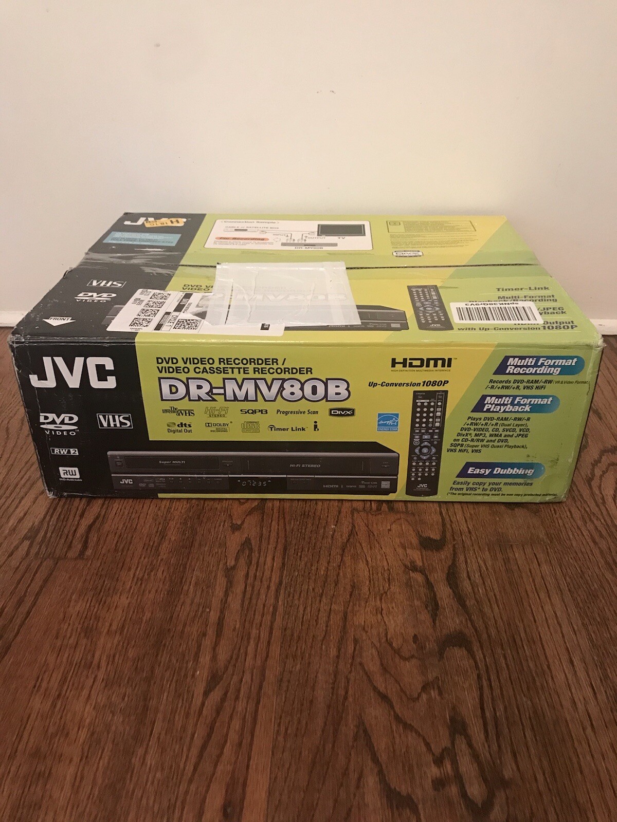 JVC DR-MV80B DVD + VCR / VHS COMBO Video Player / Recorder HDMI New ...