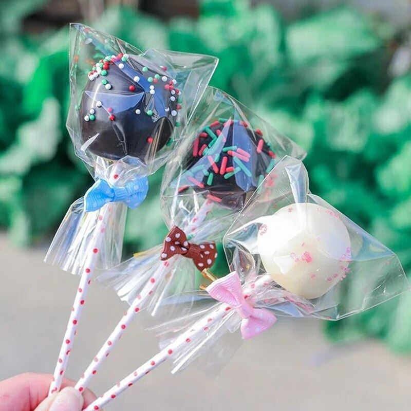 White Lollipop Paper Lolly Sticks - Food Packaging Tie Wire Cake Pop ...