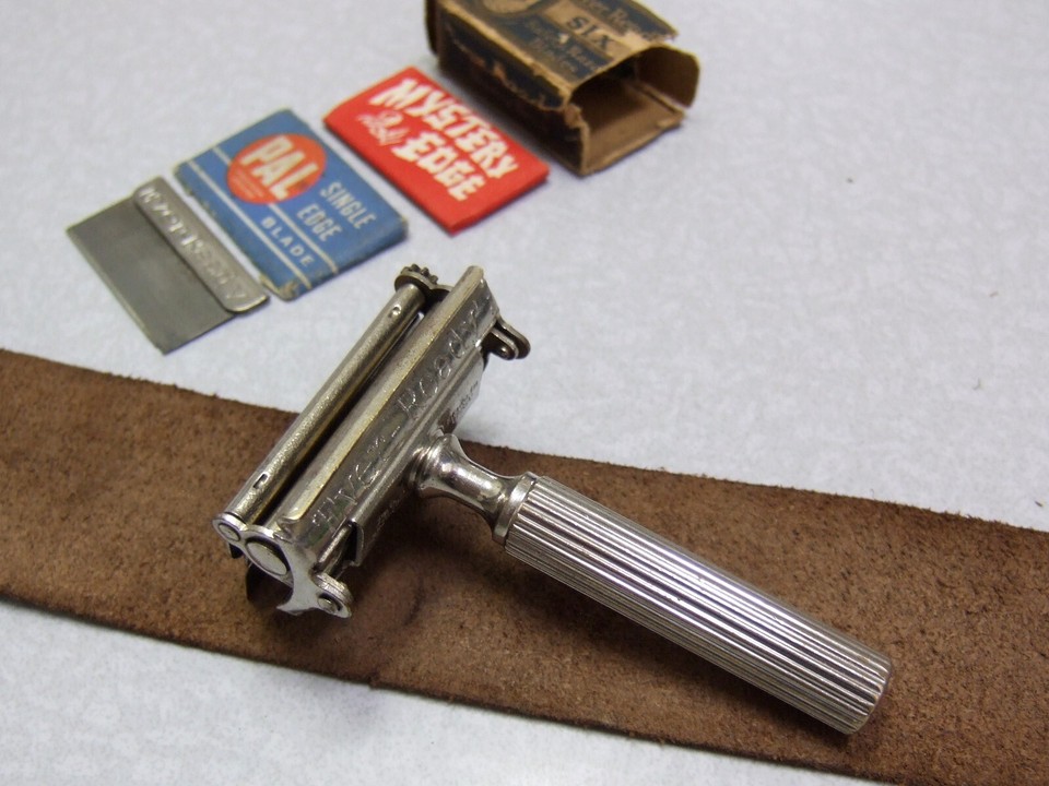 Vintage Ever-Ready Razor Blade Stropper with leather strop | eBay