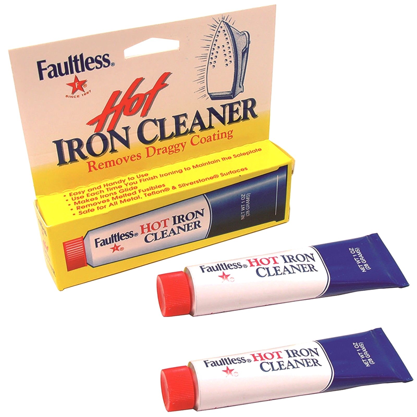 2 x Faultless Hot Iron Stain Burn Remover Soleplate Fluid Cleaner 28 ...