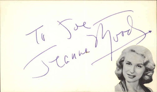 Jeanne Moody Actress Signed 3" x 5" Index Card | eBay