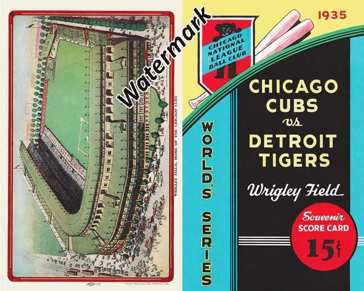 MLB 1935 World Series Program REPRINT Cubs vs TIGERS Wrigley Field 8 X ...