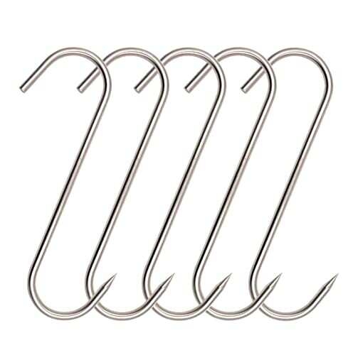 5 Pack 8 Inch Stainless Steel Meat Hanging Hooks for Smoking Grilling ...