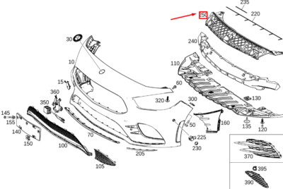 NEW MERCEDES-BENZ B W247 FRONT BUMPER TOP BASIC CARRIER A2478855800 ...