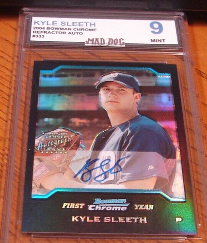 KYLE SLEETH Rookie AUTO****2004 Bowman CHROME-Refractor---MINT 9 ...