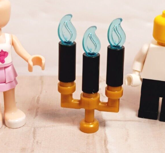 New LEGO Candle Opera Gold Candlestick FLAMELESS Black Candles Blue ...