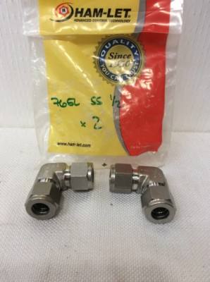 1/2" SS 316 Tubing Elbow Fitting Ham-Let Let-Lok H6S 1 Lot Of 2 | eBay