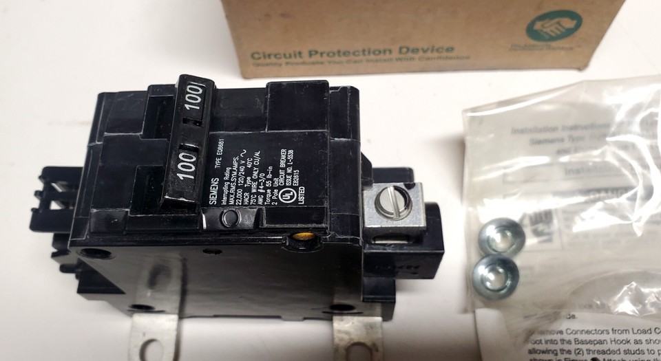 SIEMENS MBK100A, 100A Riser Main Breaker 2 poles 120/240V AC Type ...