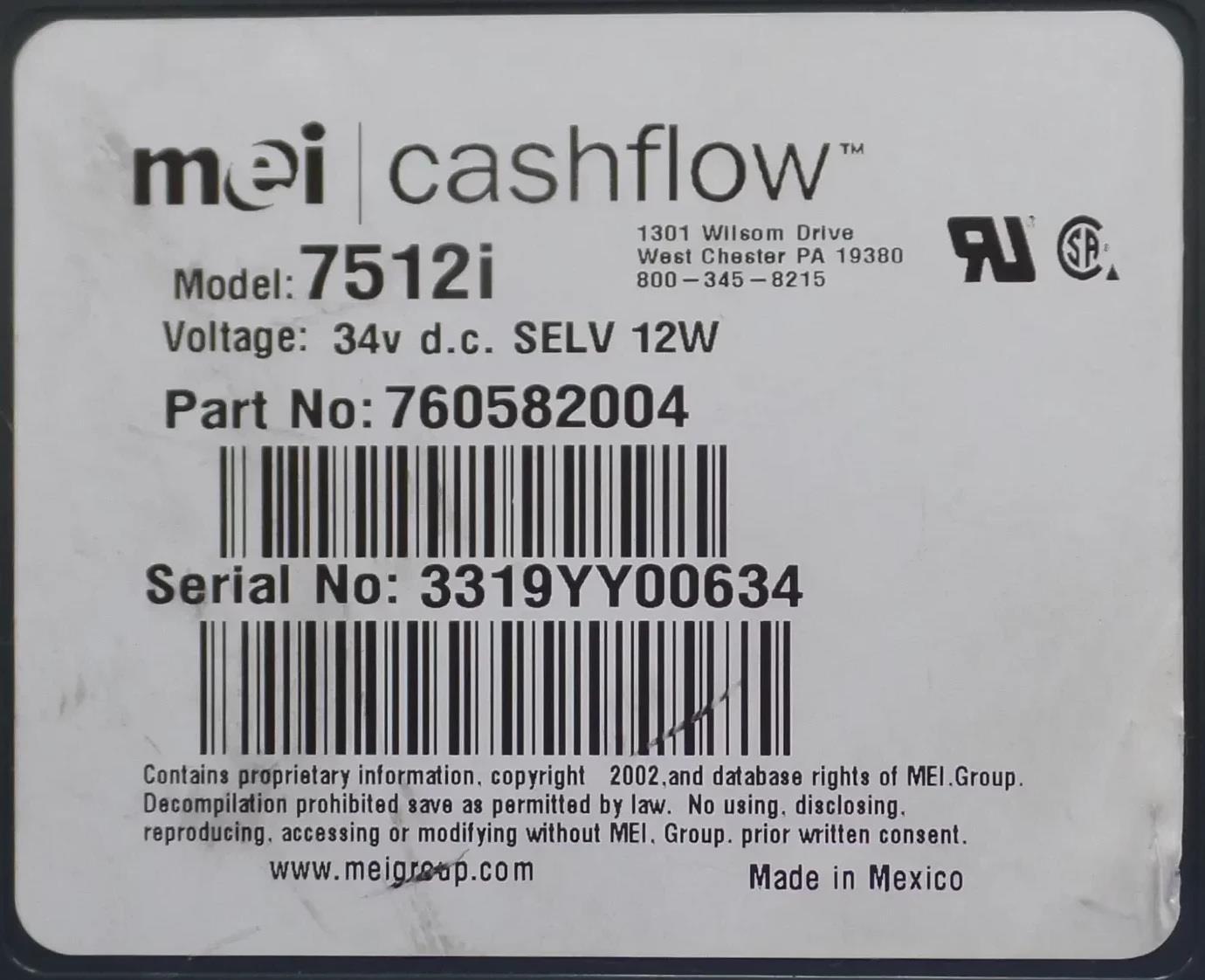 MEI CF 7000 COIN MECH WITH DCA CASSETTE 7512I/untested- AS IS - Free ...