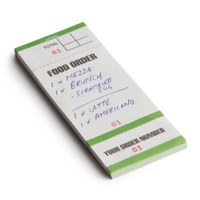 50 X Bar Food Order Pad With Order Tickets 50 Pages Single Leaf Waiter ...