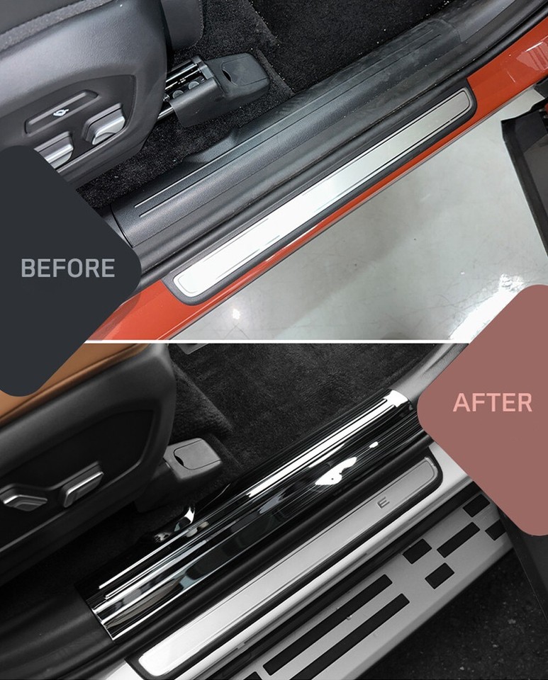 2024-2025 Hyundai Santa Fe Door Sill Scuff Plate Guard Protector Black ...