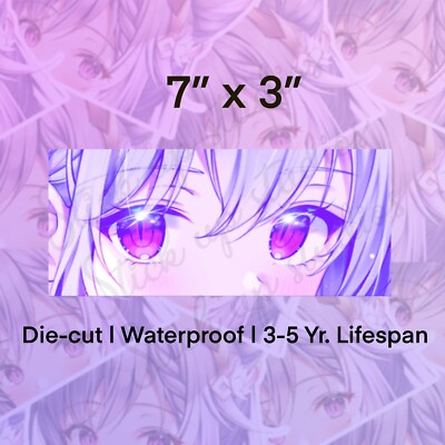 Heart Anime Eyes WinkViolet Waifu Ecchi Sticker JDM Vinyl Slap sticker ...