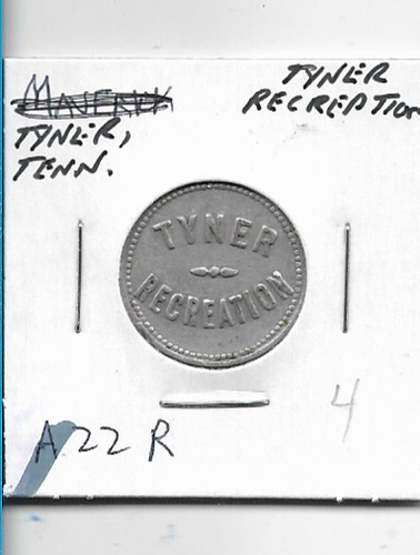Tyner, Tennessee Trade Token TYNER RECREATION 5¢ | eBay