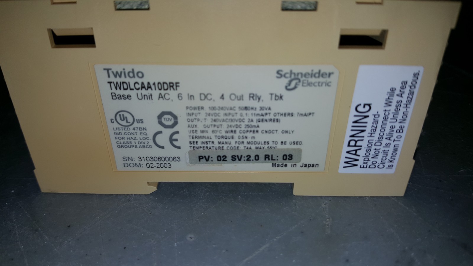 Schneider Twido TWDLCAA10DRF Programmable Controller 100-240 vac | eBay