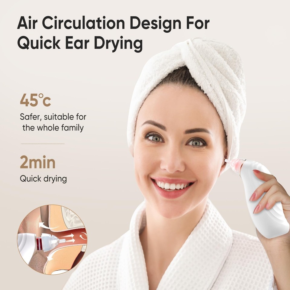 Ear Dryer - Rechargeable Ear Water Remover - Soothing Electronic Warm ...