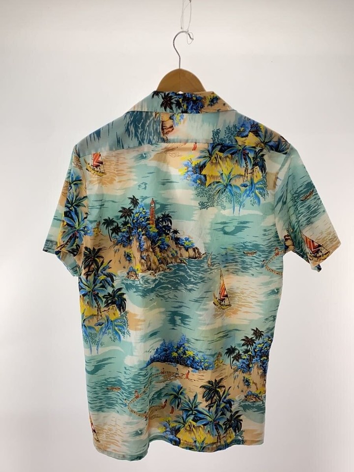 TOWN CRAFT Aloha Shirt, Medium, Polyester, Multicolor, All-Over Print ...