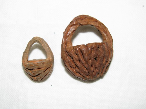 2 Miniature Baskets Carved From Nut Shells | eBay