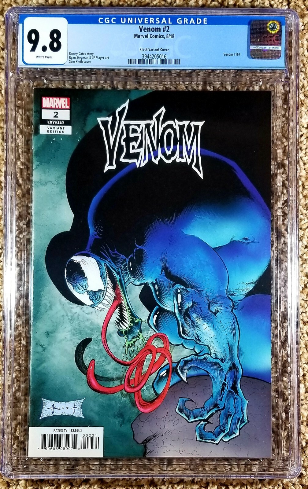 Venom #2 CGC 9.8 Sam Keith 1:25 Variant (Marvel, 2018) Donny Cates Ryan ...