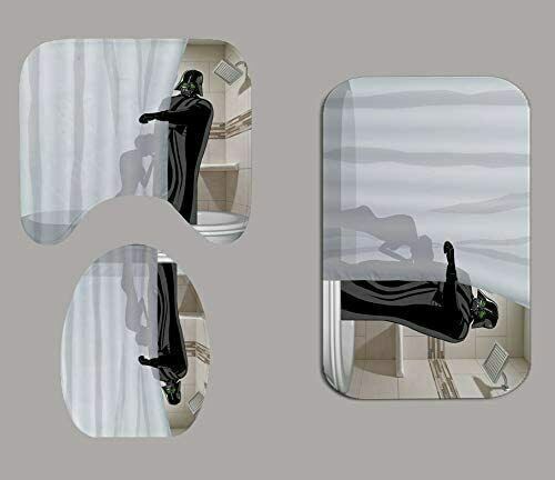 Star Wars Darth Vader Bathroom Rugs Set Shower Curtain Toilet Lid Cover ...