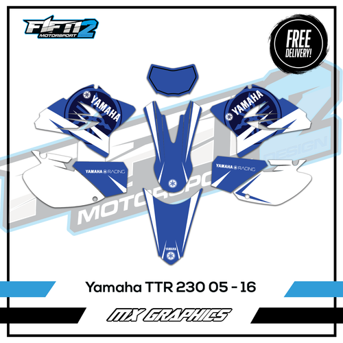 Yamaha TTR 230 TTR230 Graphic Kit Backgrounds Rim Trim Parts Decals 05 ...