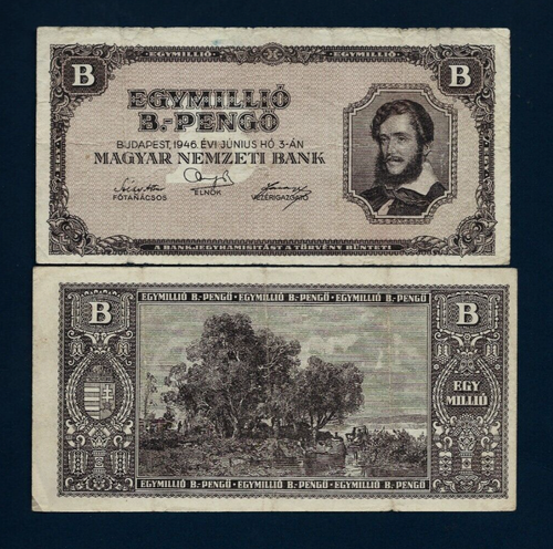 Hungary 1 Million B.- Pengo Rare 1000000000000000000 P-134 1946 ...
