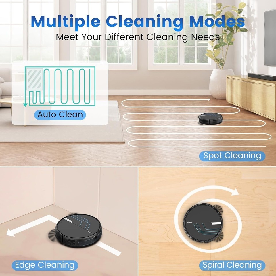 3000Pa Robotic Robot Vacuum and Mop Combo Cleaner Self-Cleaning Sweeper ...