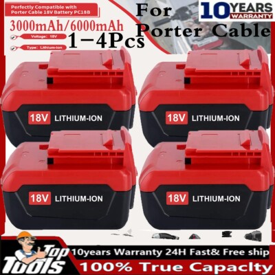 3.0/6.0Ah For Porter Cable 18 Volt Li-ion 18V Max Battery PC18BLX PC18B ...
