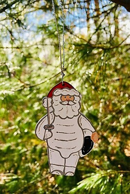 Handmade wooden Christmas ornament - Fencer Fencing Santa | eBay