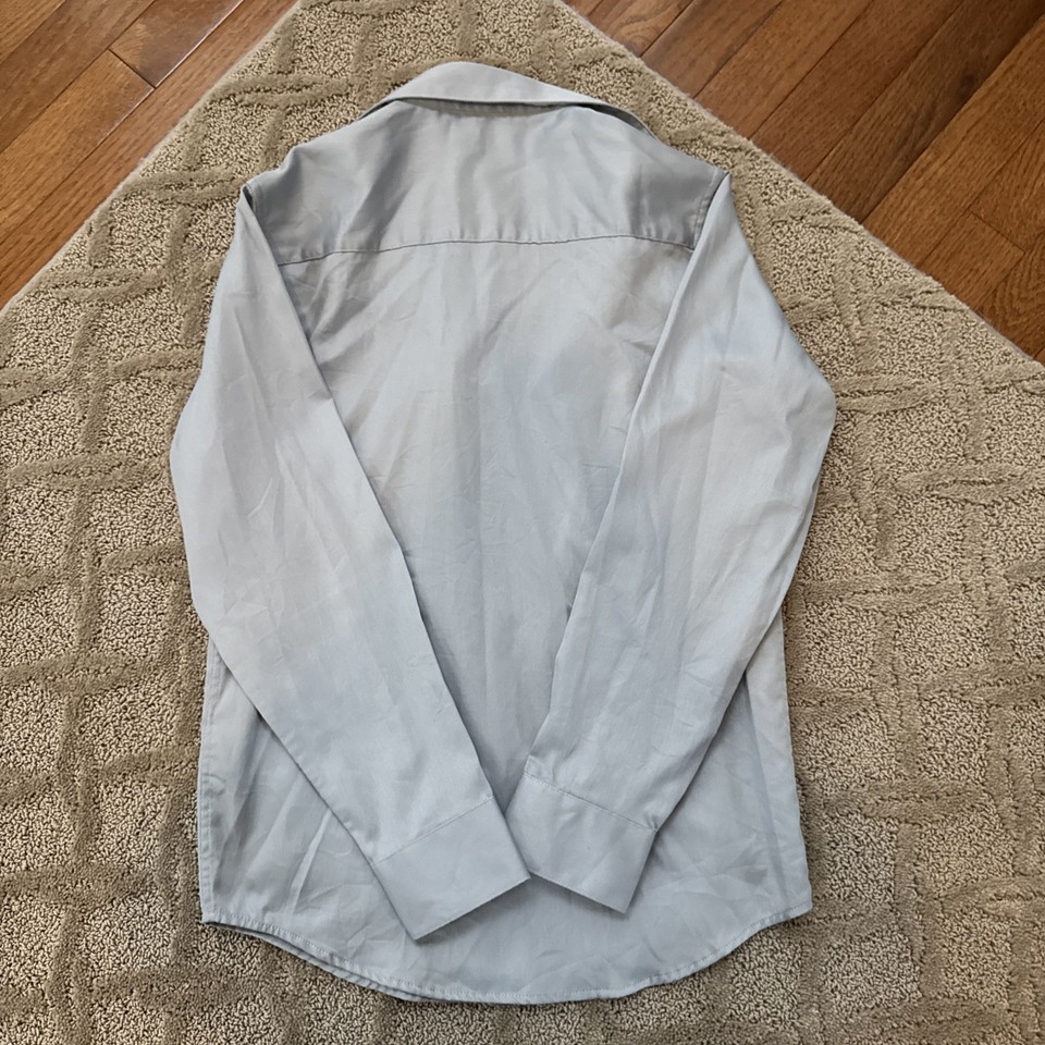 Calvin Klein Boys' Long Sleeve Button-Down Collared Shirt, Gray, Size ...