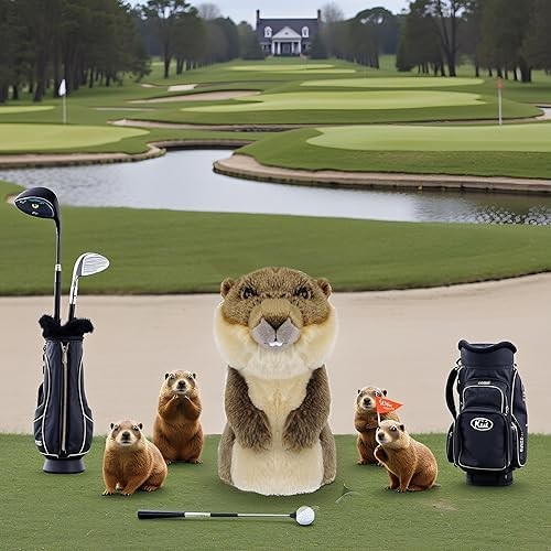 Funny Golf Club Head Covers - Groundhog & Gopher Plush Animal Driver ...