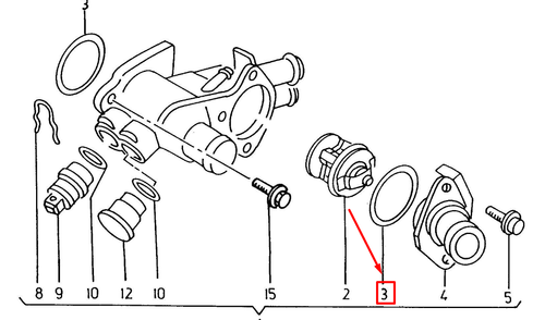 AUDI A2 8Z0 Engine Thermostat O Ring Seal Gasket 032121119H | eBay