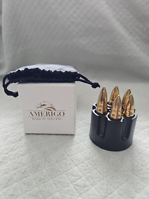 Amerigo, Whiskey Stones, Bullet Shaped, gold in color, set of Six, New ...