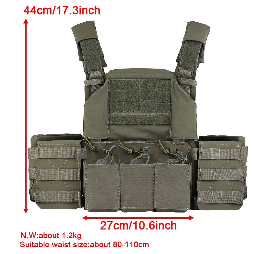 Tactical HSP THORAX Plate Carrier Front&Rear Bag MOLLE Hunting Vest Set ...