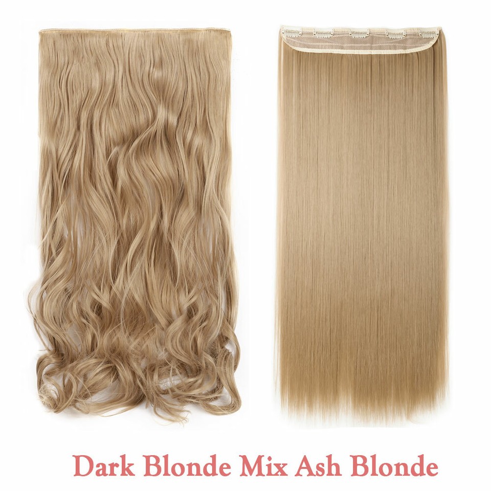 US Real Long Clip in on Hair Extensions 1Pcs Thick Half Full Head ...